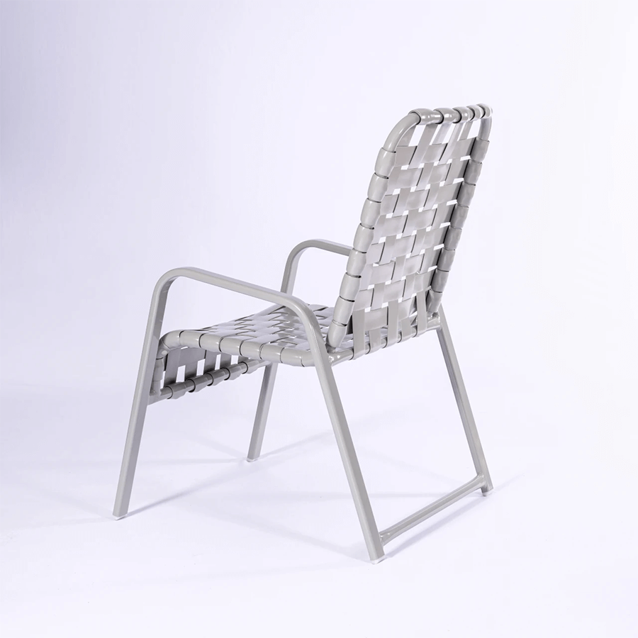 Resort Basketweave Vinyl Strap Patio Dining Chair - Pool Furniture Supply