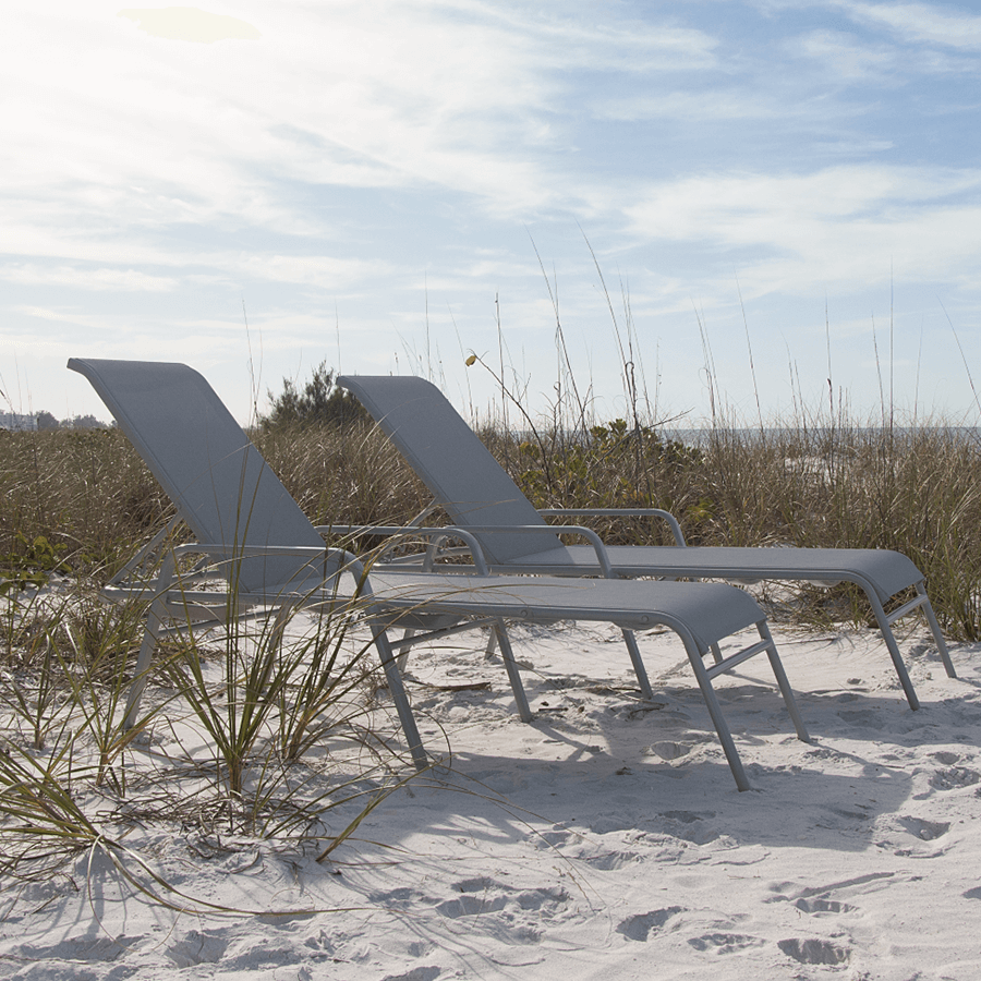 Resort Sling Pool Lounge Chair with Arms - 16” Elevated Seat Height ...