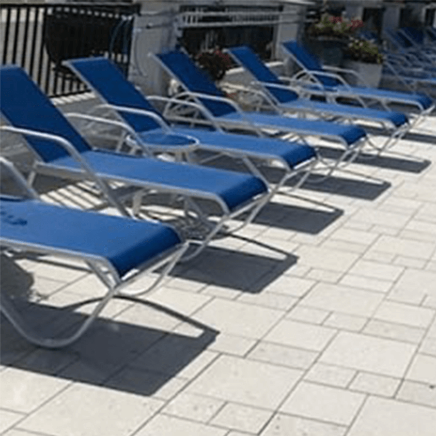 Waterfront Sling Pool Chaise Lounge - 16” Elevated Seat Height - Pool ...