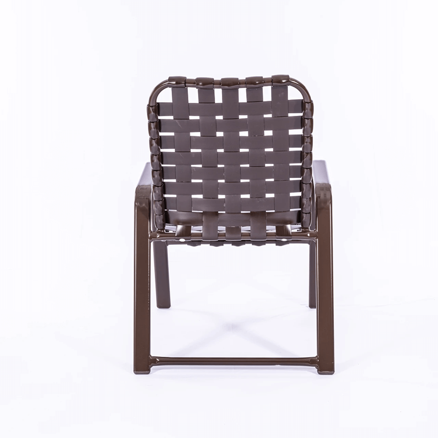 Waterfront Basketweave Vinyl Strap Patio Dining Chair - Pool Furniture ...