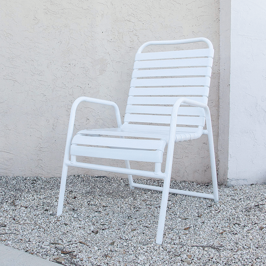 St. Maarten II Vinyl Strap Patio Dining Chair - Pool Furniture Supply