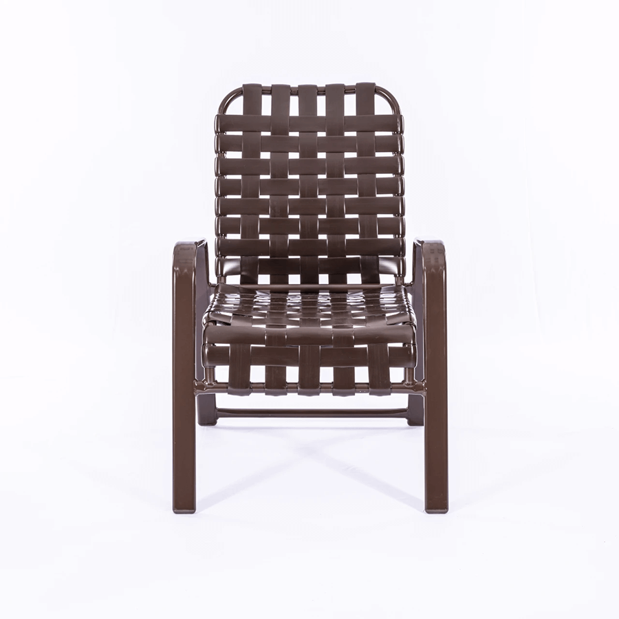 Waterfront Basketweave Vinyl Strap Patio Dining Chair - Pool Furniture ...