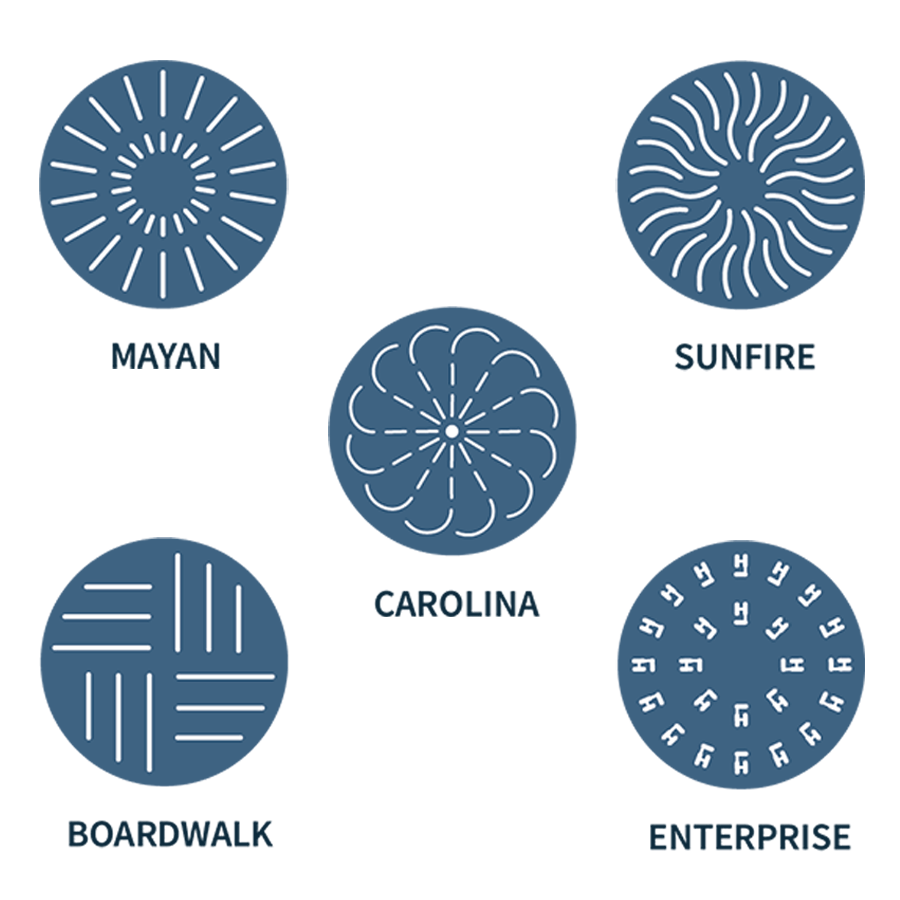 Waterfront Straight Punch Top Round Poolside Side Table, 18” or 24 ...